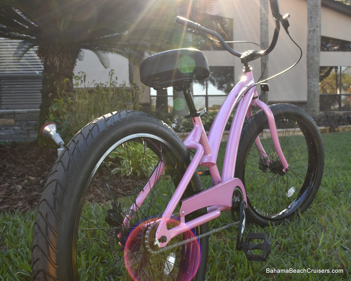 BAHAMA BEACH CRUISERS | Pink Diamond Frame/Black Wheels – Bahama Beach ...