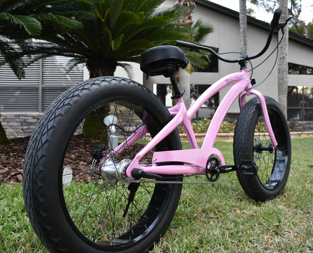 Fat Tire Cruisers | 3 Speed | Diamond Pink Frame/Black Wheels – Bahama ...