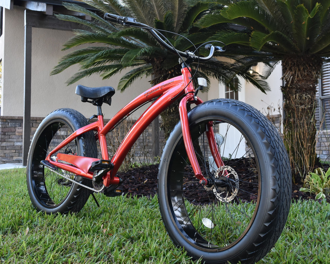 3 SPEED BEACH CRUISERS BIKES | Candy Apple Red Frame/Black Wheels ...