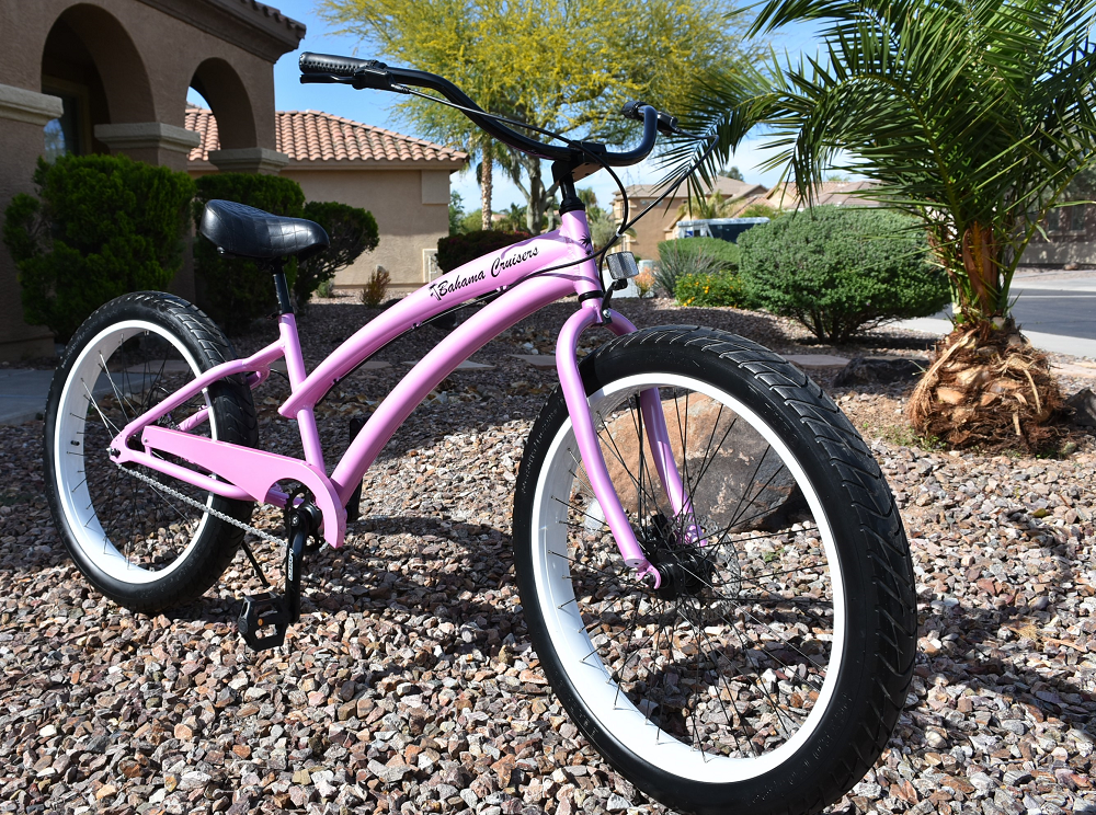 BAHAMA BEACH CRUISERS | Pink Diamond Frame/White Wheels – Bahama Beach ...